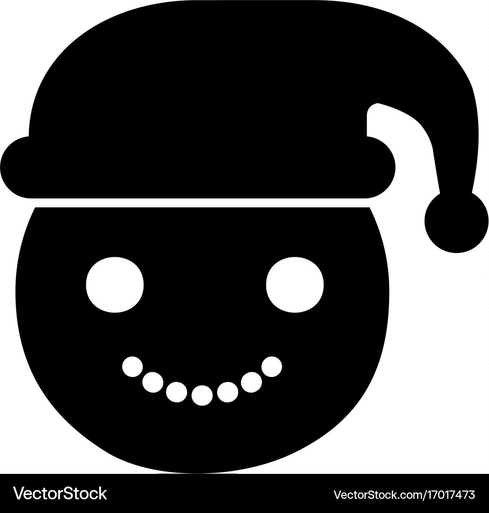Snowman head character isolated icon Royalty Free Vector