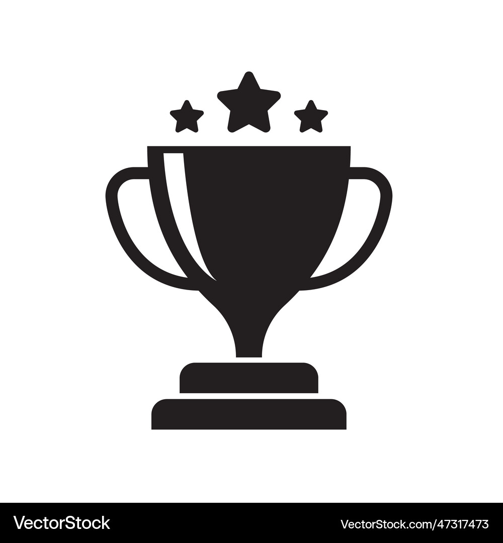 Trophy icon with glyph style isolated on white Vector Image