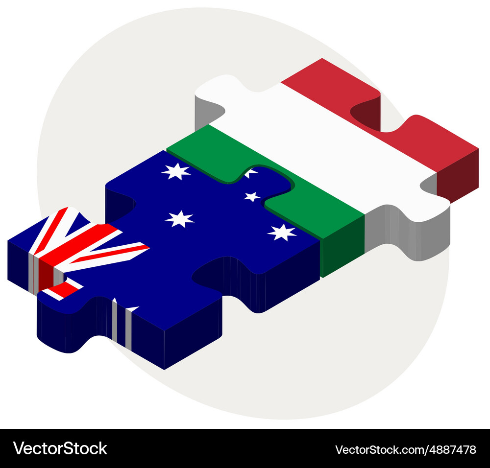 Australia and italy flags in puzzle Royalty Free Vector