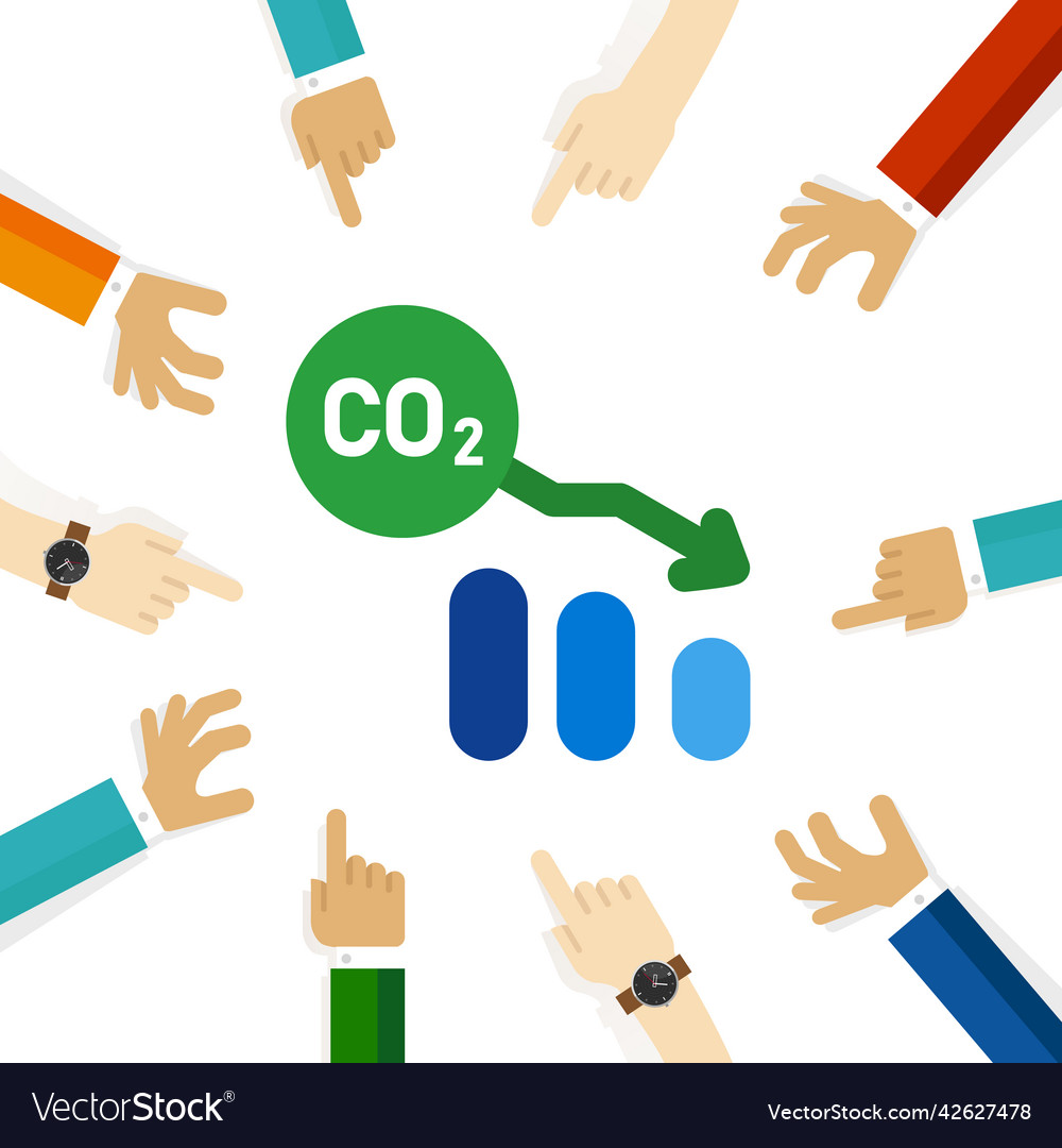 Carbon reduction decrease co2 gas environment Vector Image