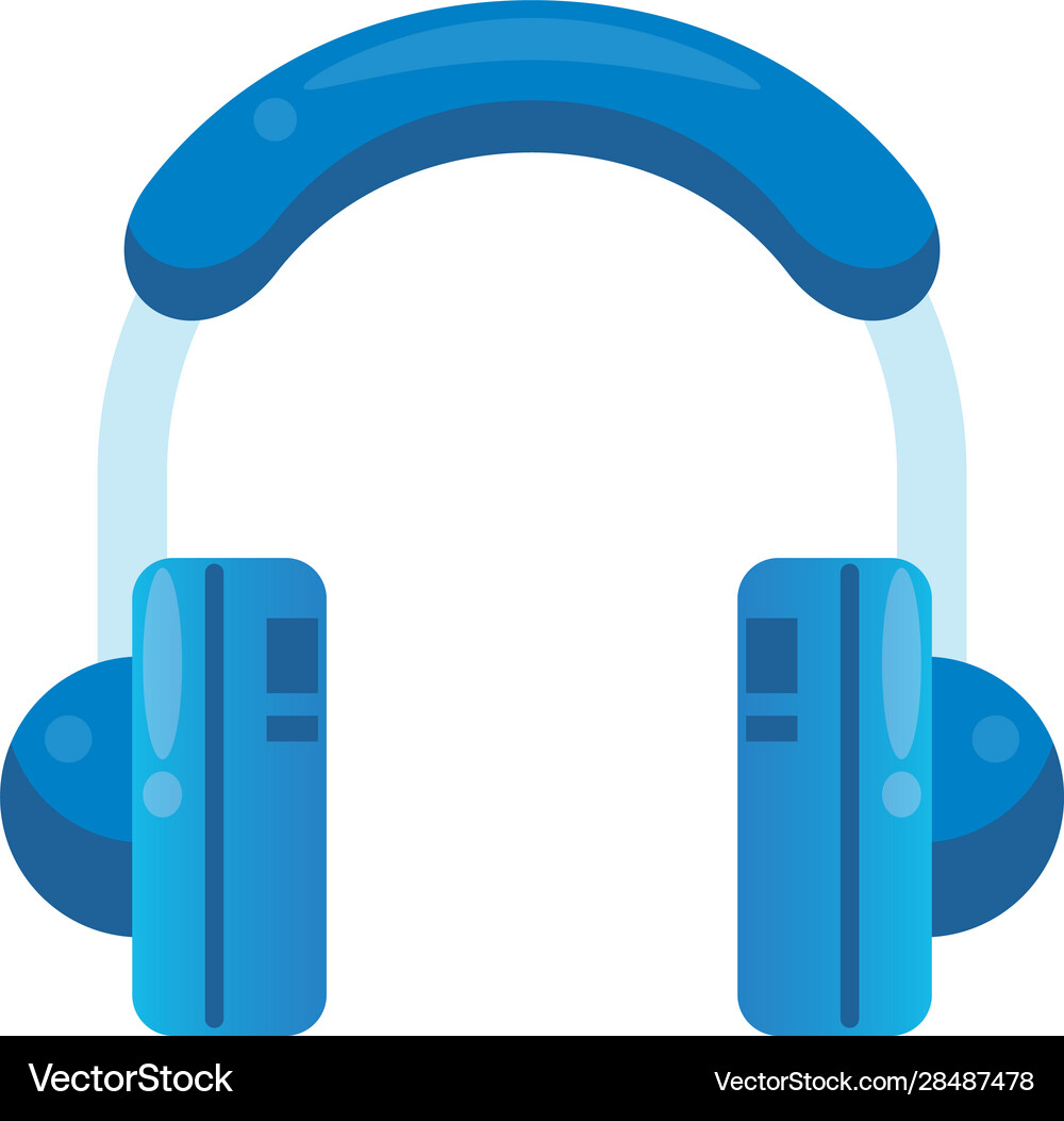 Earphones audio device isolated icon Royalty Free Vector