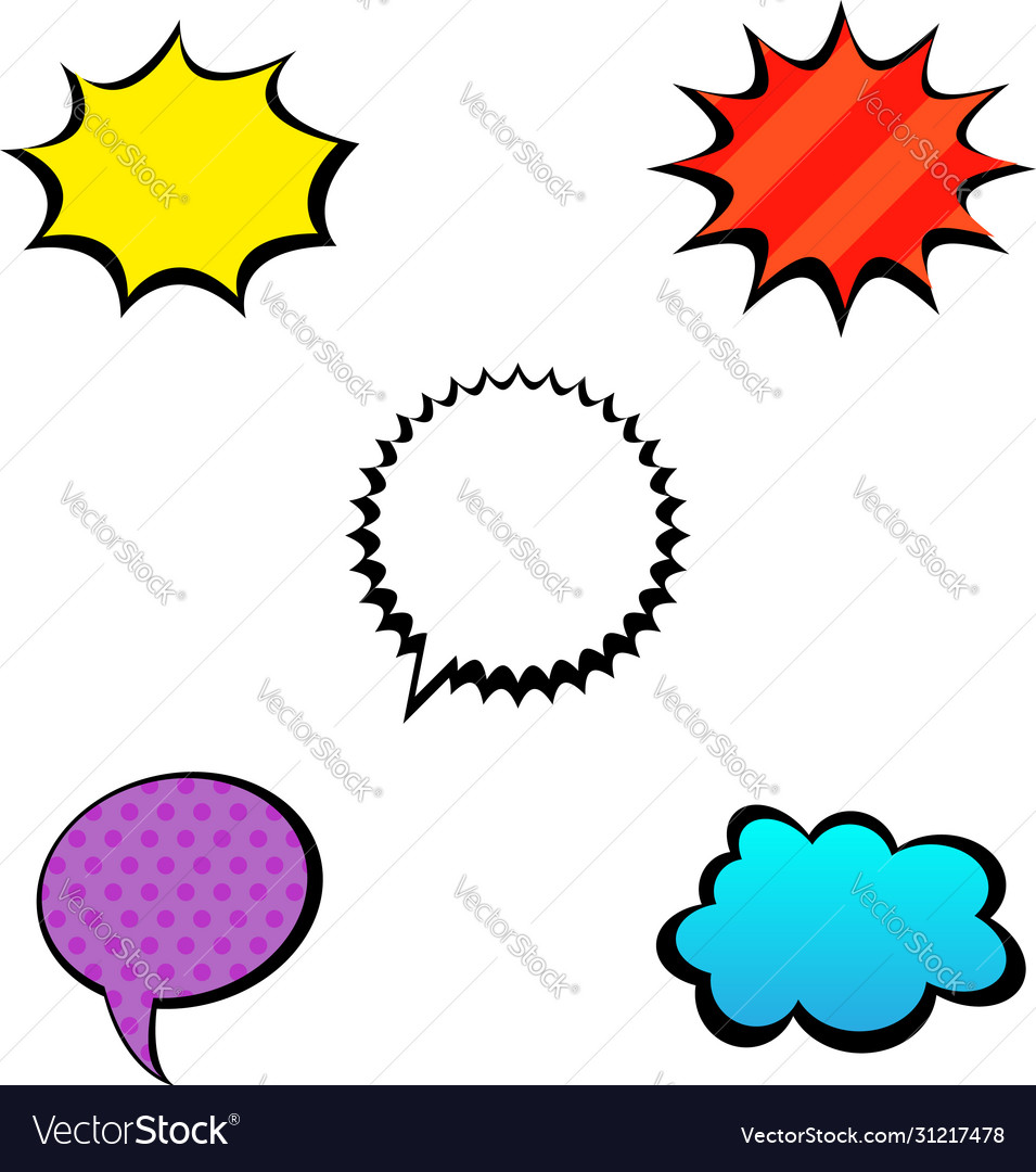 Empty retro comic bubbles Royalty Free Vector Image