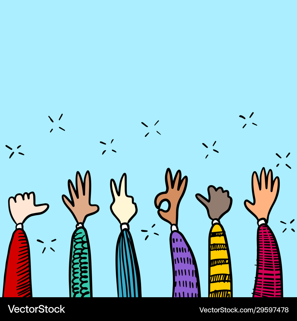 Hand drawn applause gesture on doodle Royalty Free Vector