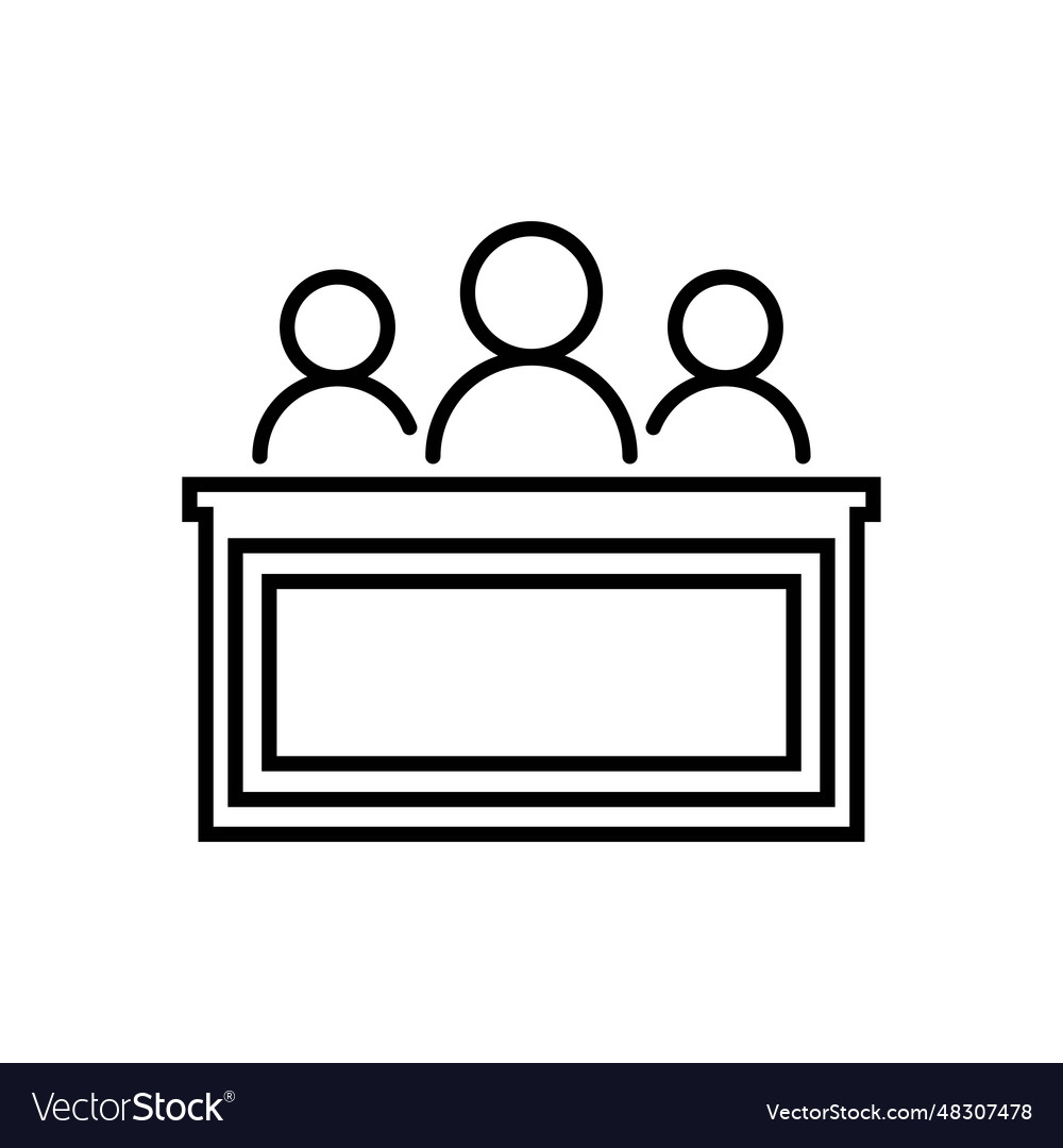 Jury thin line icon court and law tribunal sign Vector Image