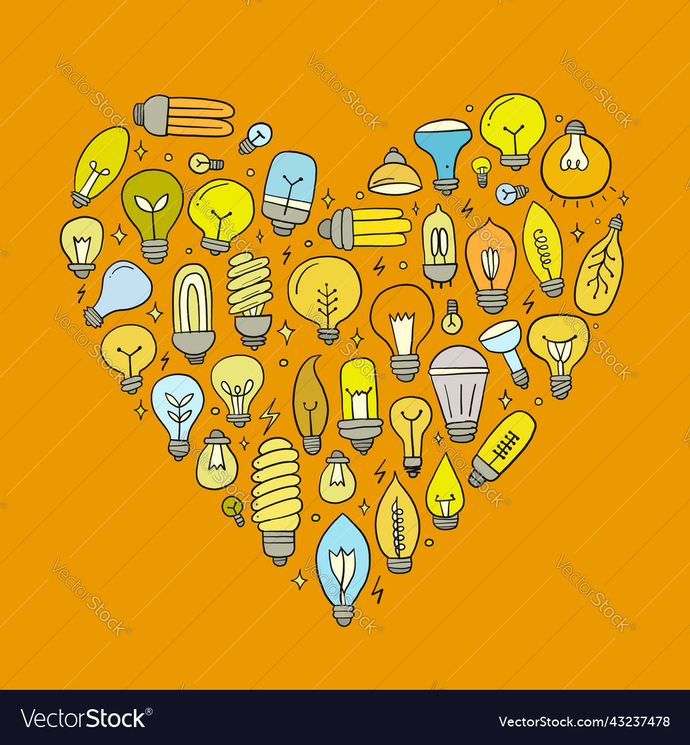 Light bulbs collection modern and retro set Vector Image