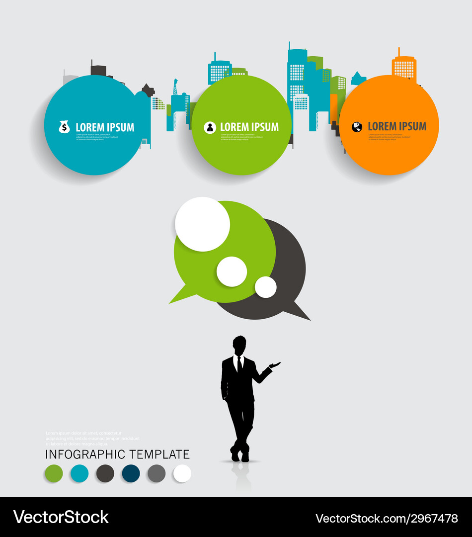 Modern infographics template style businessman Vector Image