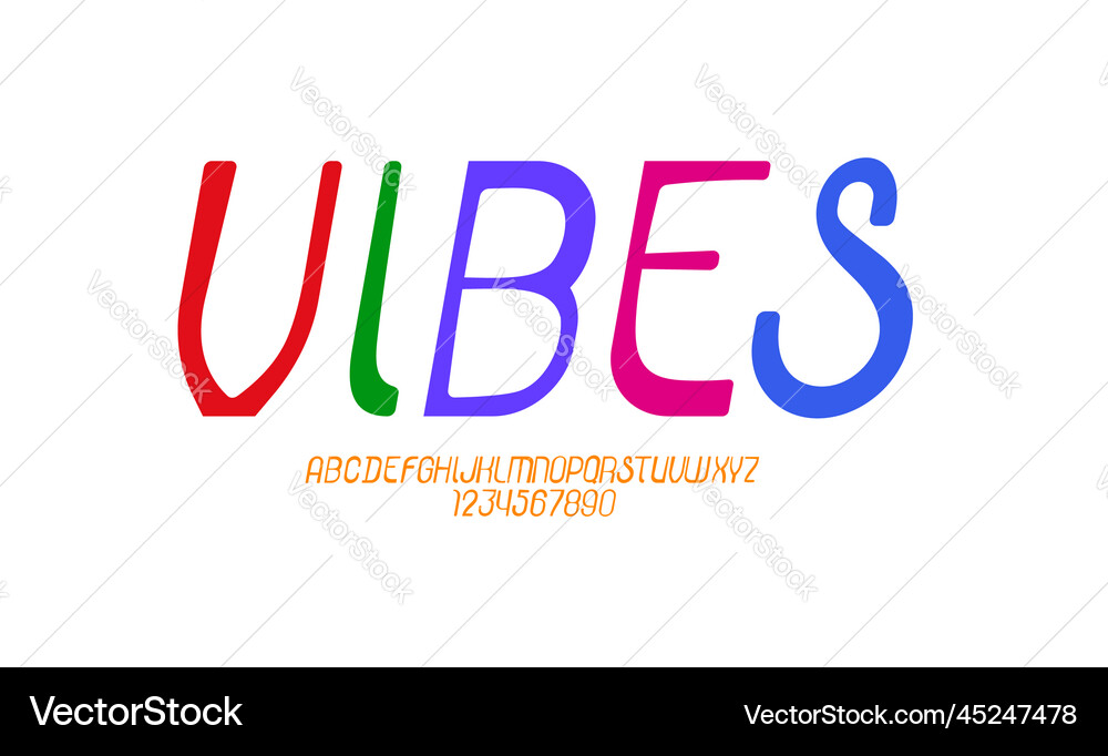 Playful colored font modern children alphabet Vector Image