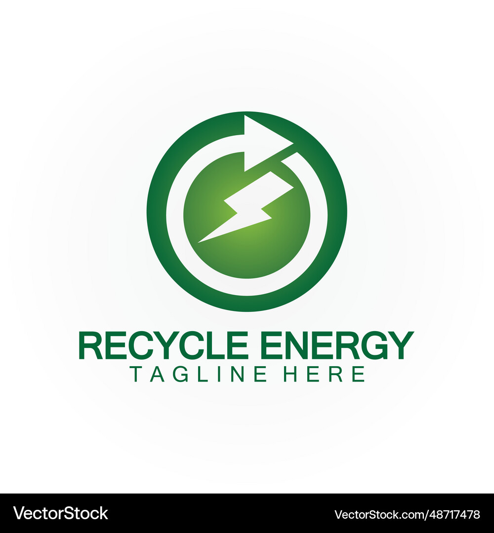 Recycle energy power logo icon design Royalty Free Vector