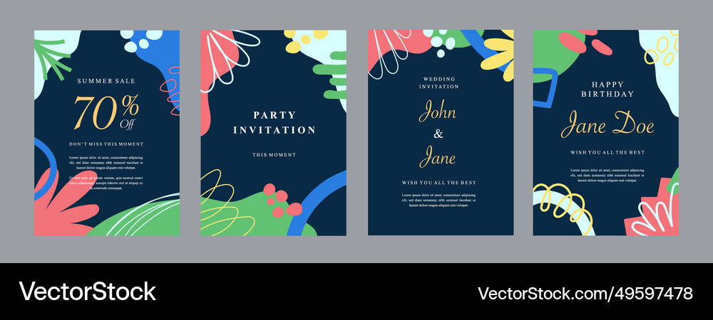 Set of abstract creative artistic templates Vector Image
