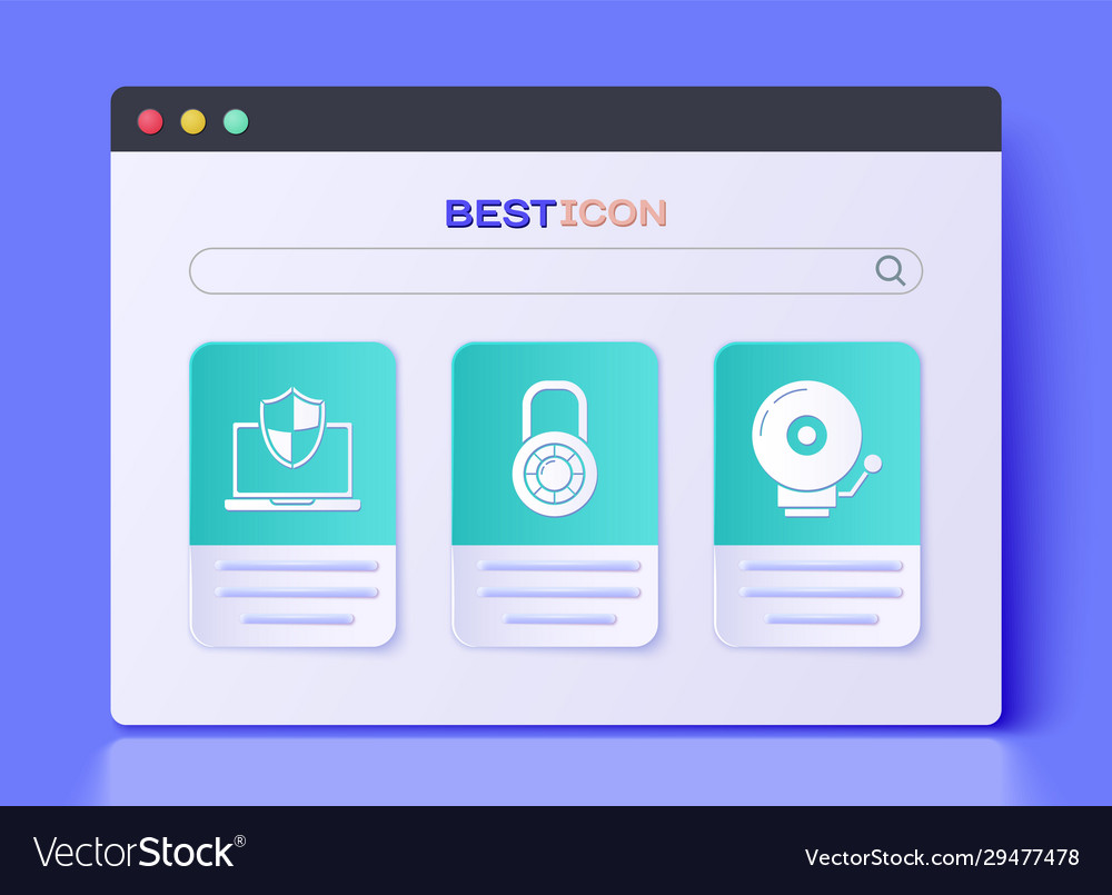 Set Safe Combination Lock Wheel Laptop Protected Vector Image