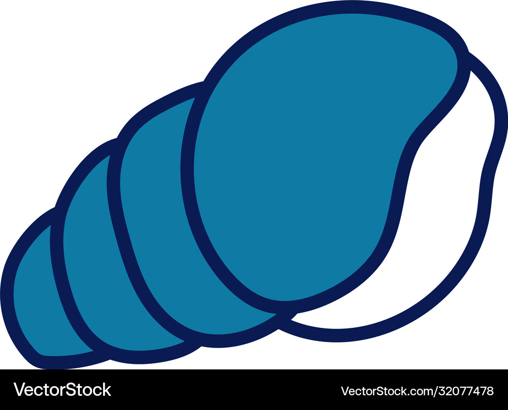 Shell sea animal line and fill style icon Vector Image