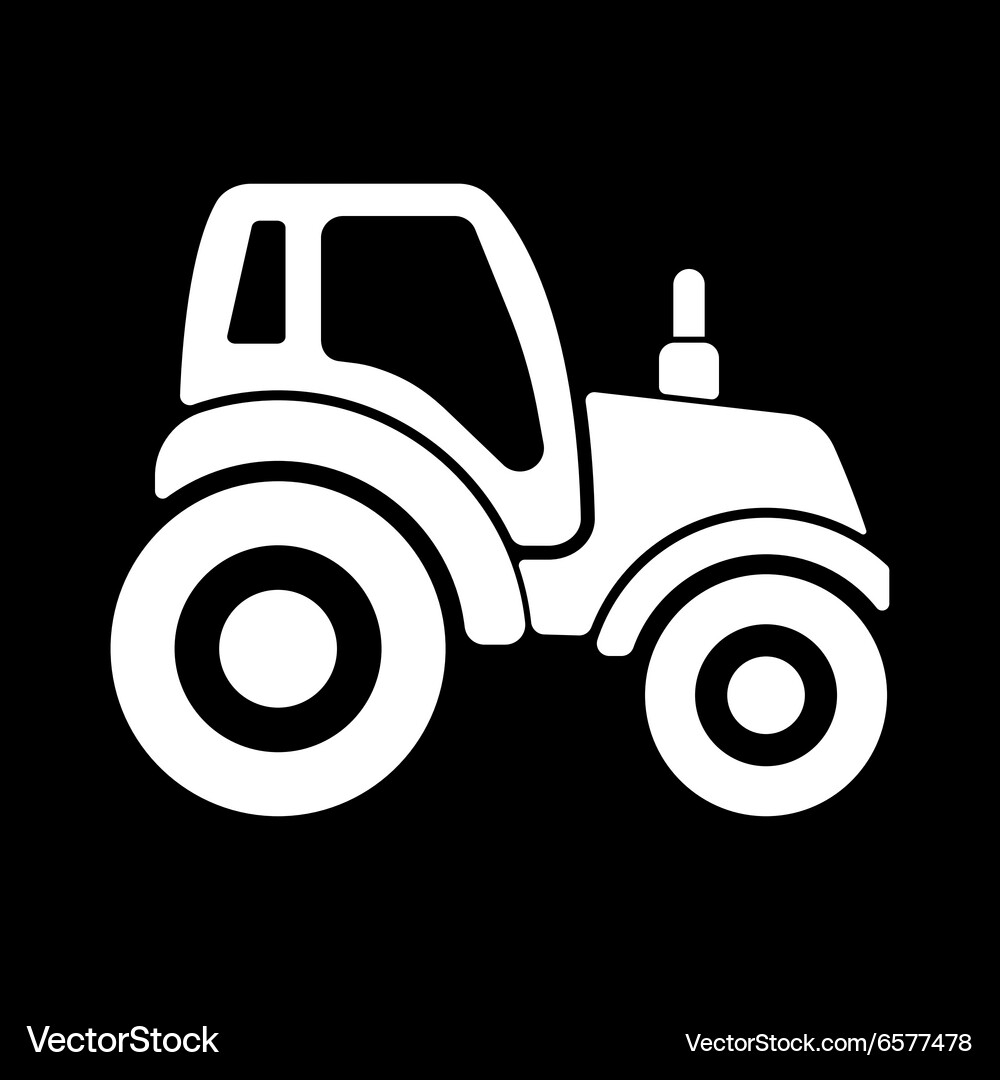Tractor icon agrimotor symbol flat Royalty Free Vector Image