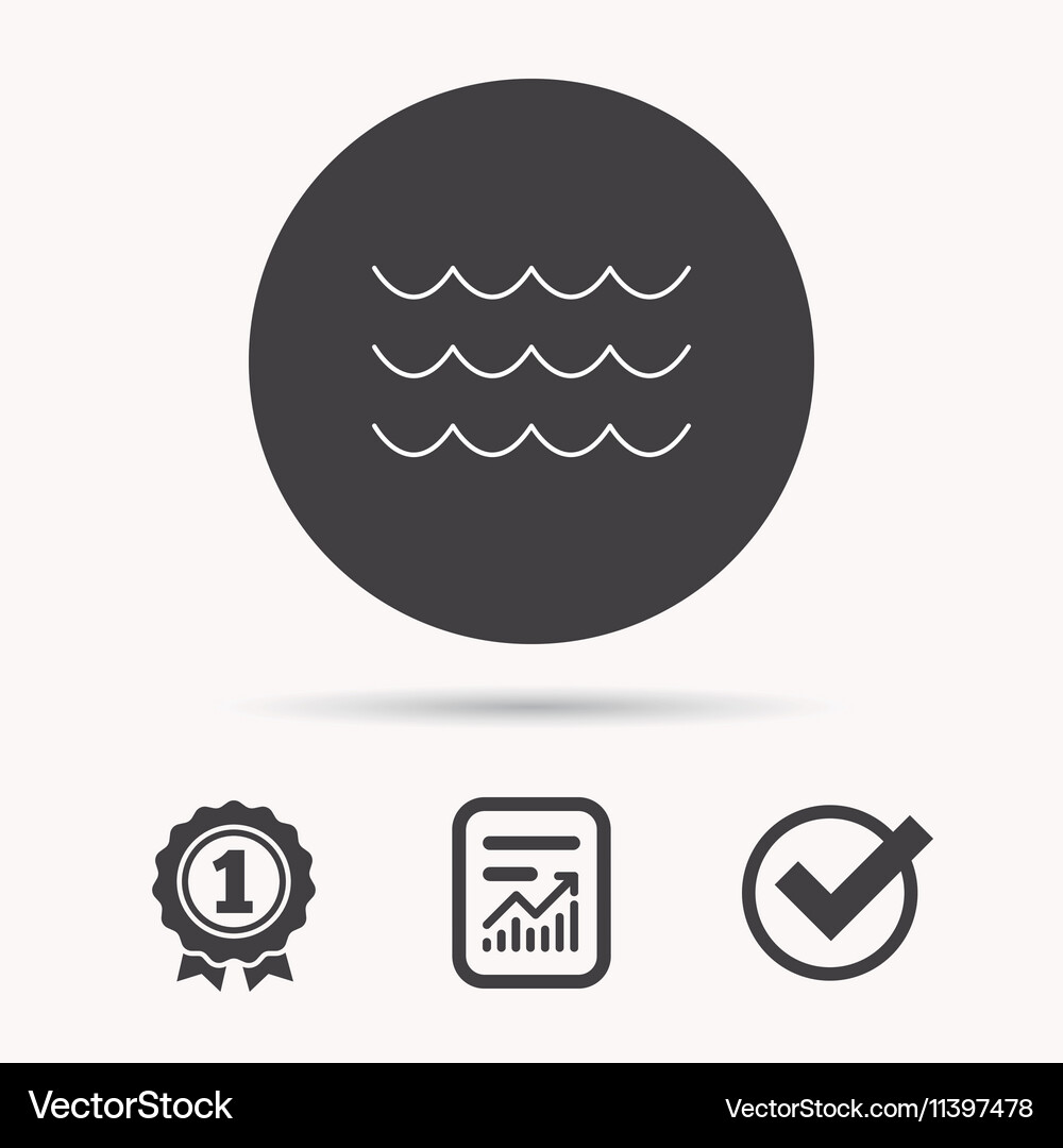 Waves icon sea flowing sign Royalty Free Vector Image
