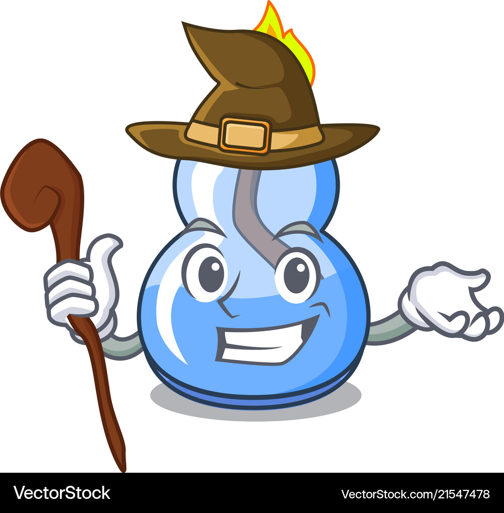 Witch alcohol burner mascot cartoon Royalty Free Vector