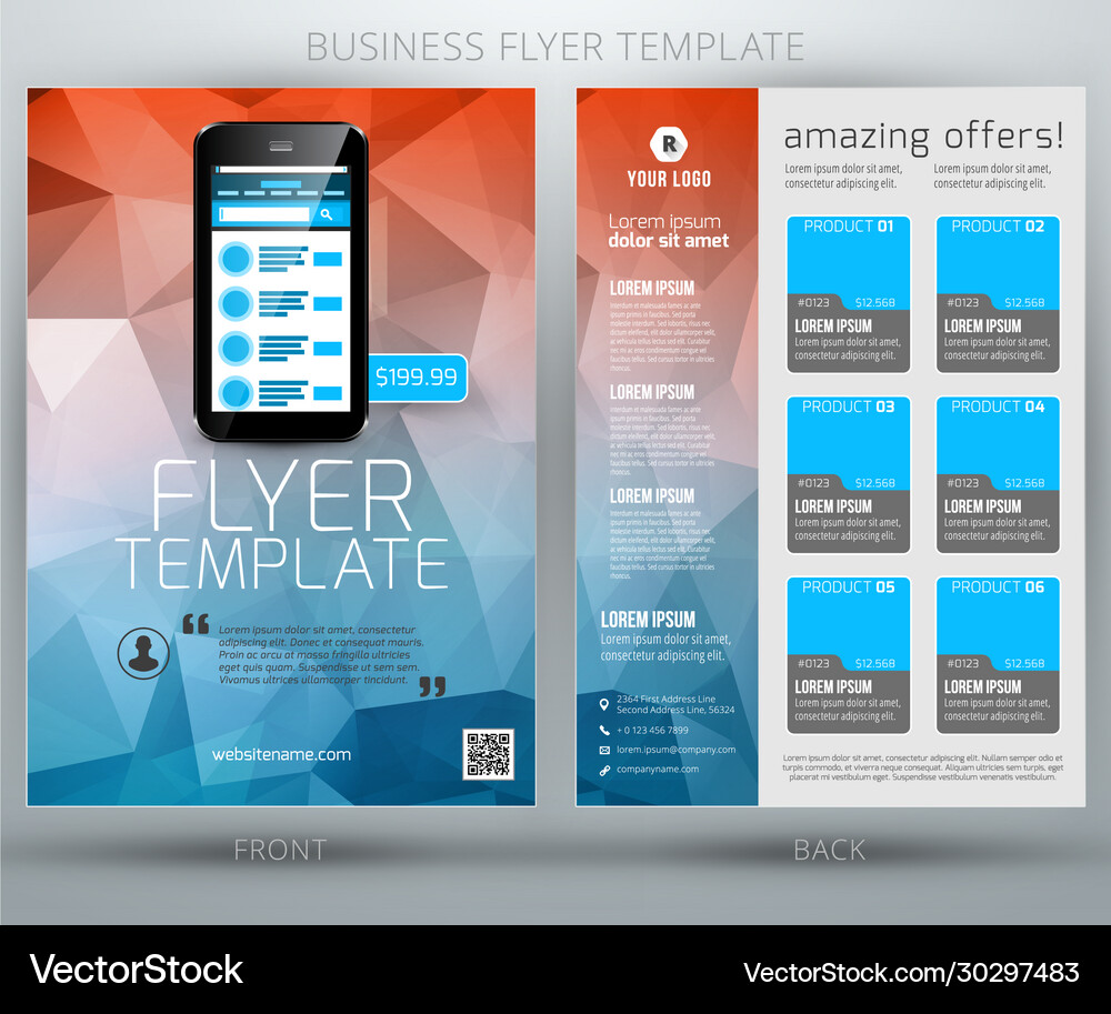 Abstract business flyer brochure template eps10 Vector Image