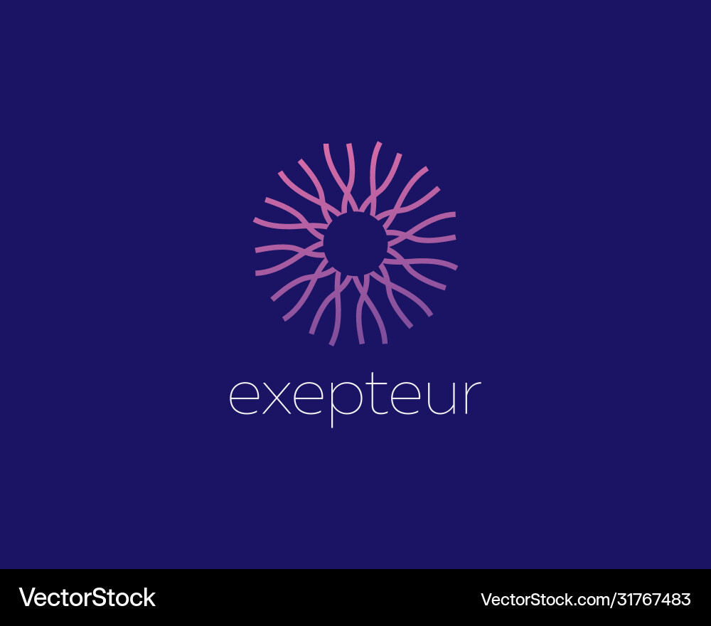 Abstract sun flower logo design template eye Vector Image