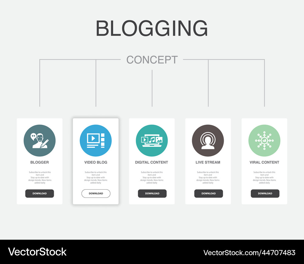 Blogger video blog digital content live stream Vector Image
