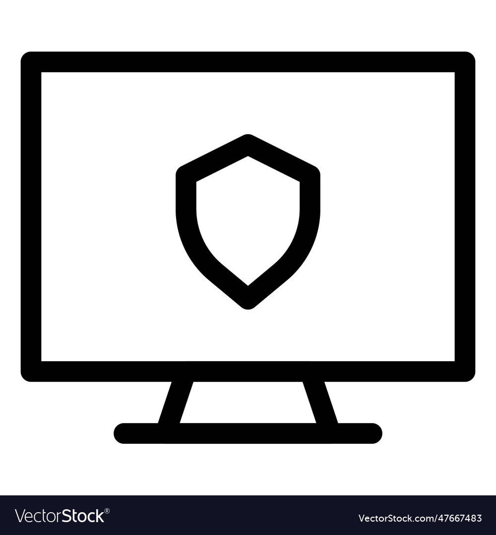 Computer protected with cyber security system Vector Image Computer protected with cyber security system Vector Image