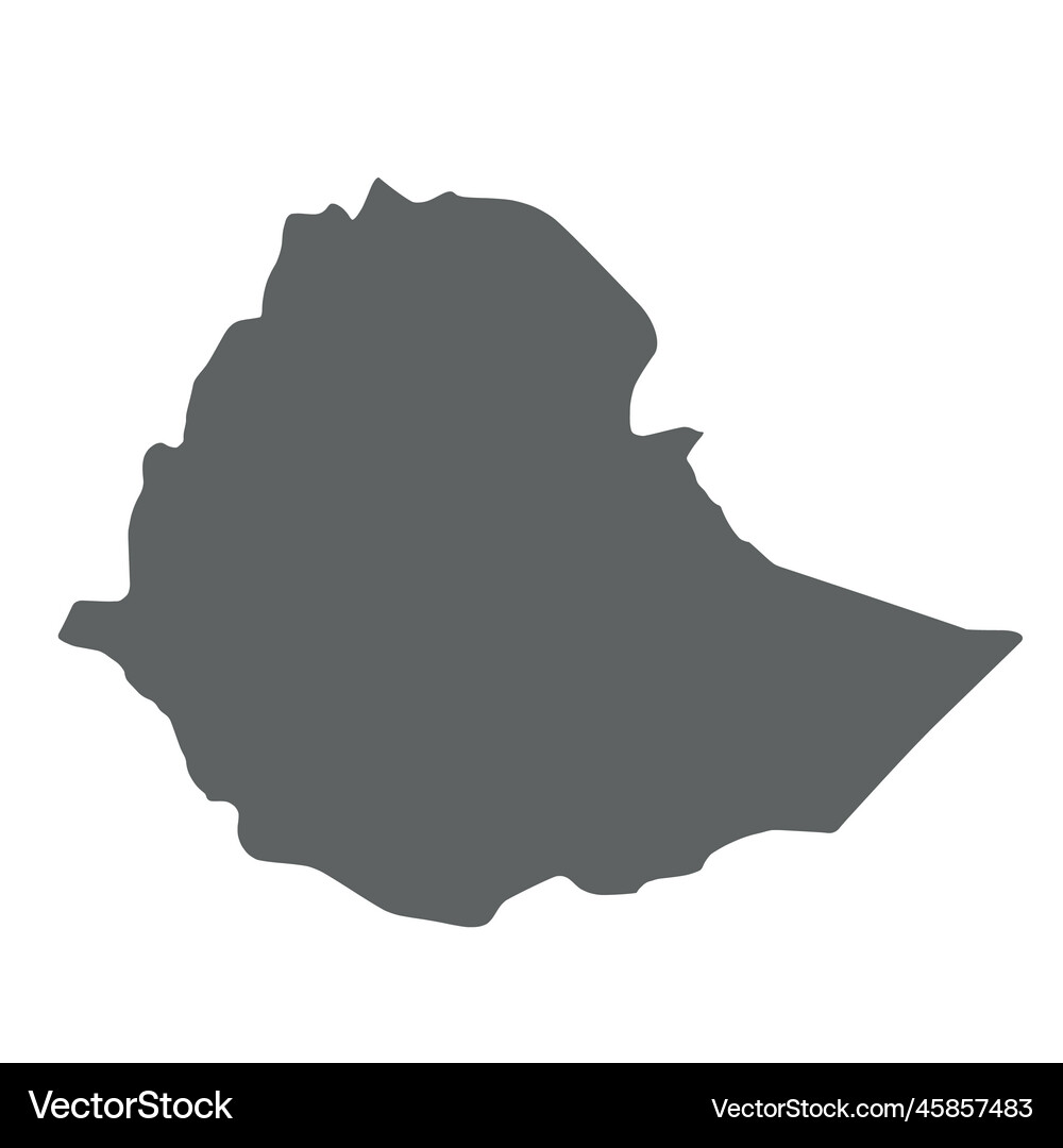 Ethiopia - flat country map silhouette Royalty Free Vector