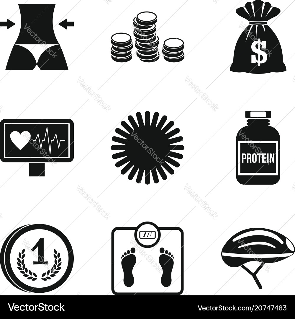 Fair play icons set simple style Royalty Free Vector Image