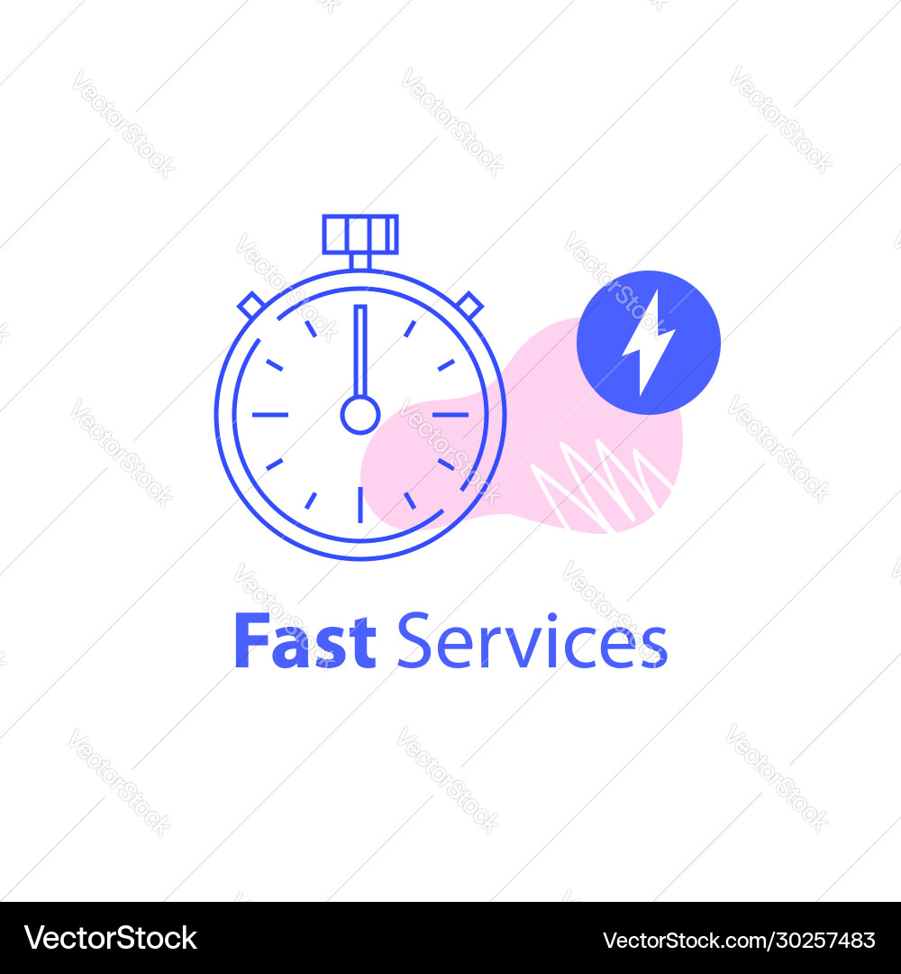 Fast service concept last minute stopwatch Vector Image