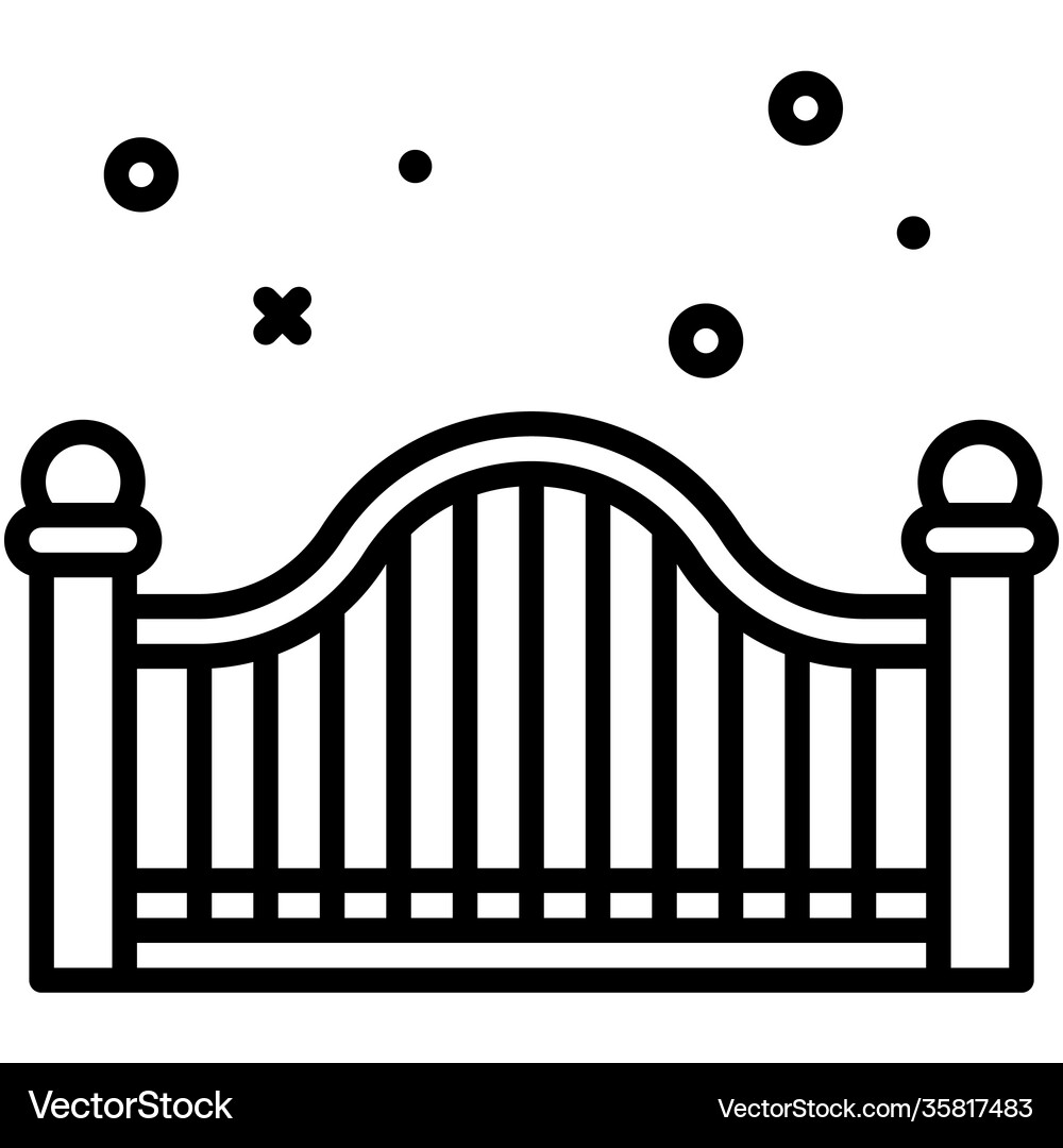 Fence gate icon winter city related Royalty Free Vector
