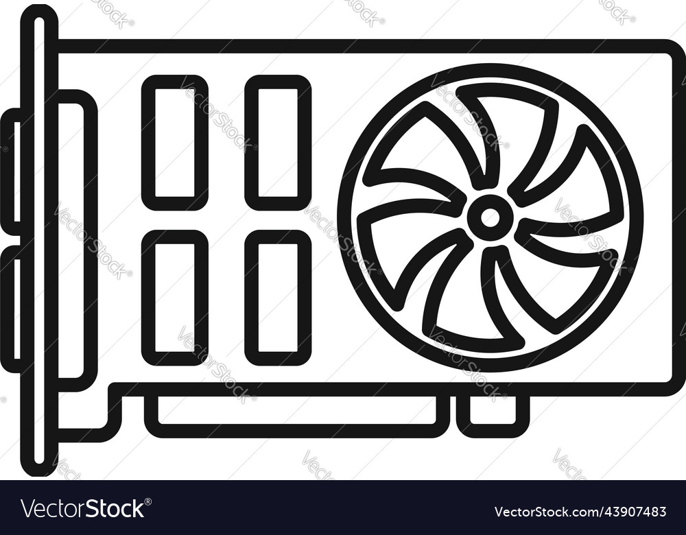 Graphic Card Icon Outline Computer Pc Royalty Free Vector