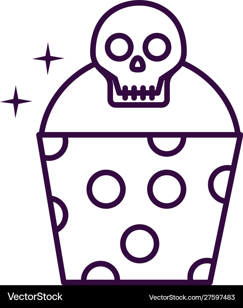 Halloween sweet cupcake isolated icon Royalty Free Vector