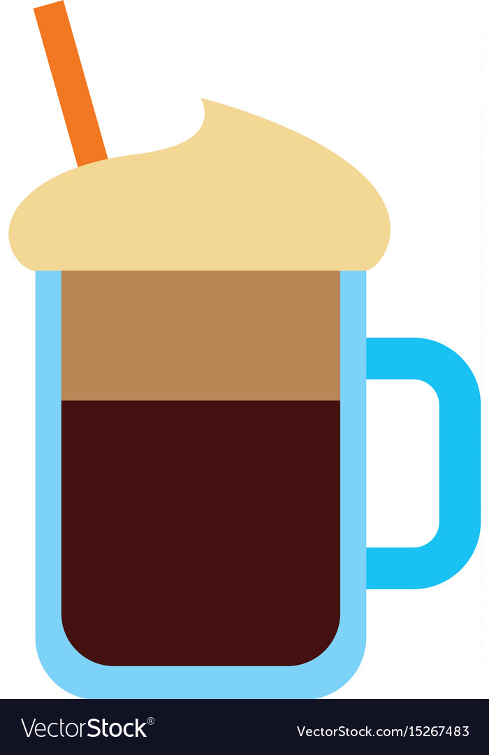 Iced coffee glass icon Royalty Free Vector Image
