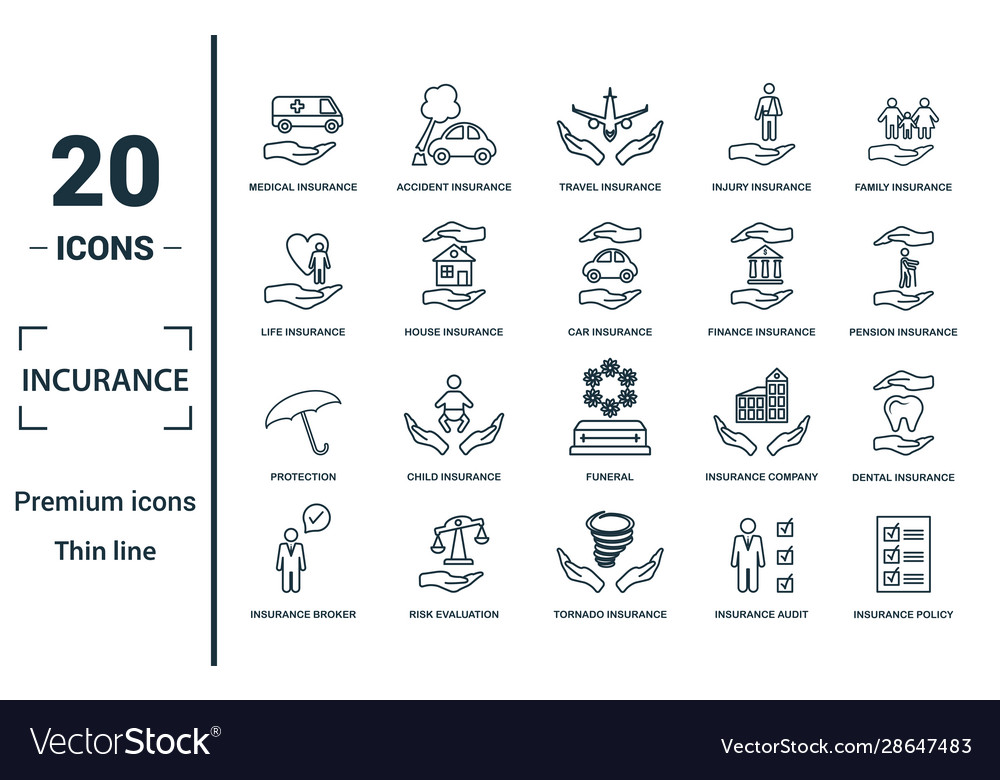 Insurance icon set include creative elements Vector Image