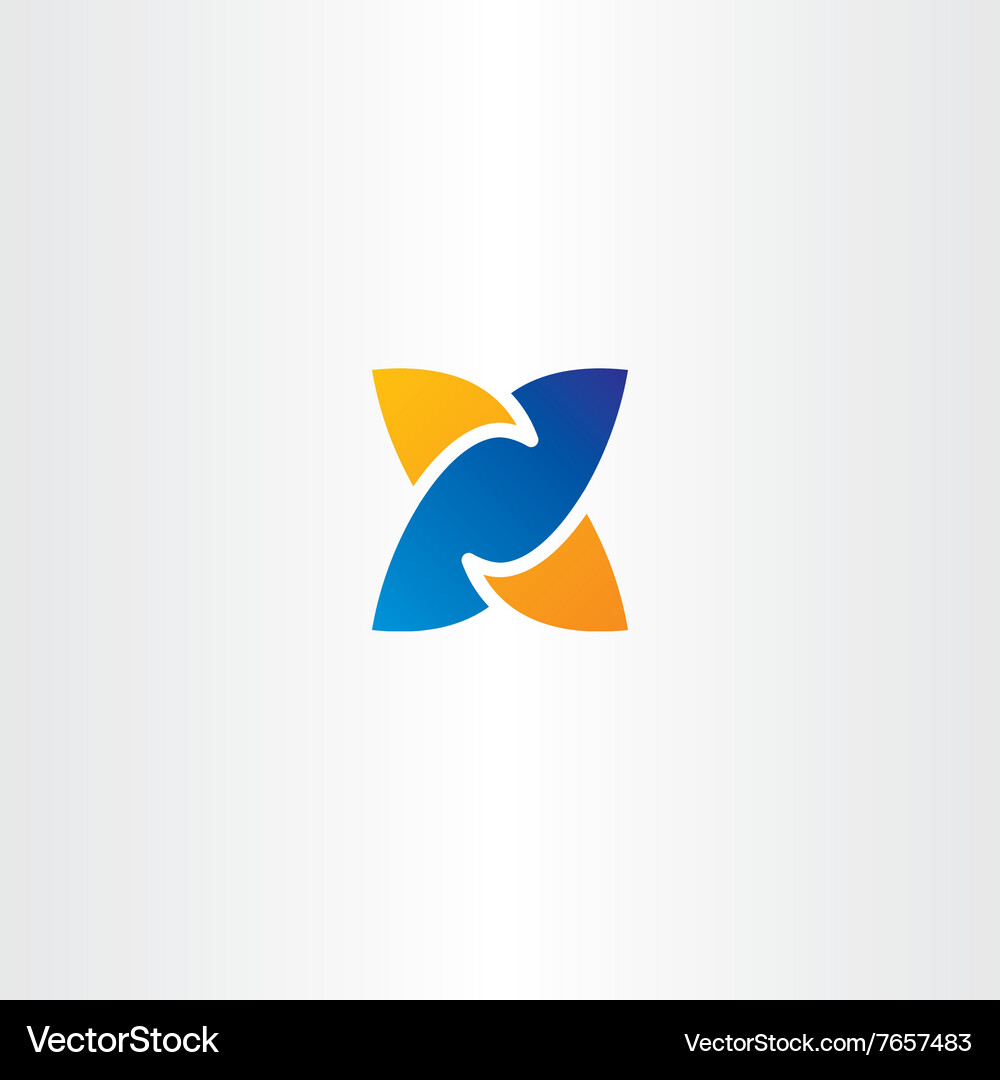 Letter x logotype logo blue orange icon Royalty Free Vector