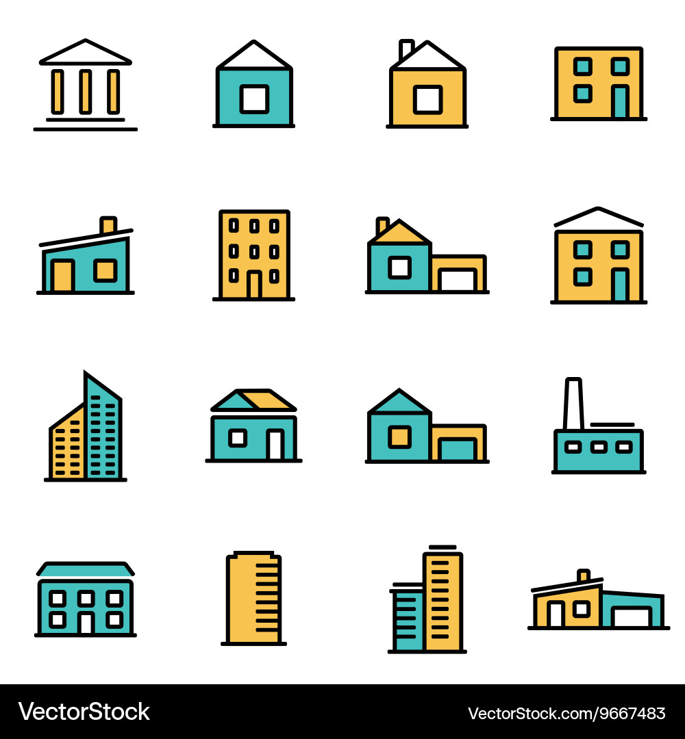 Trendy flat line icon pack for designers and Vector Image