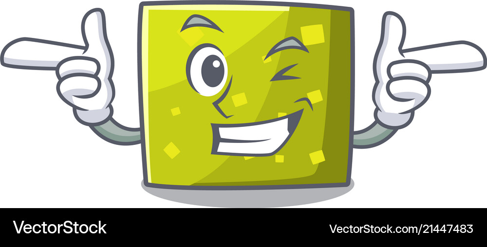 Wink square character cartoon style Royalty Free Vector