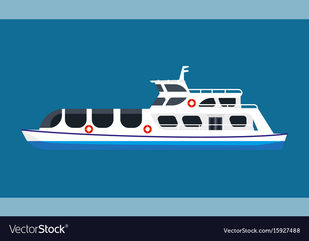 Cruise ship in ocean Royalty Free Vector Image