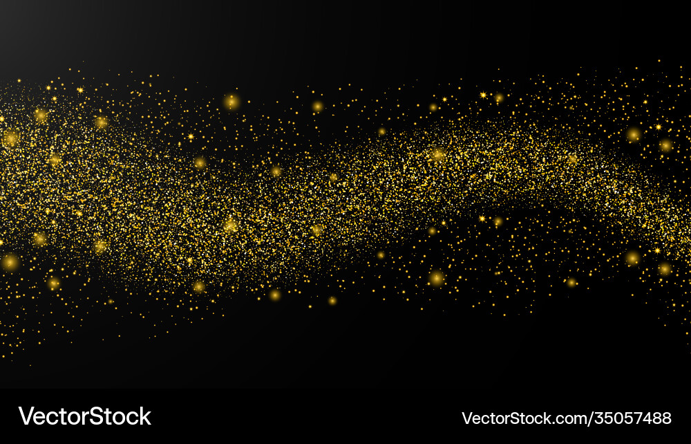 Golden particles waves background gold glitter Vector Image