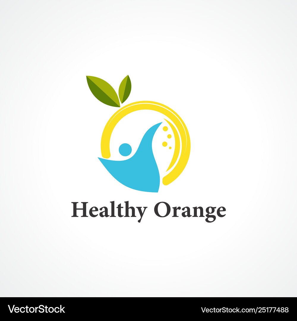 Healthy orange logo iconelementand template Vector Image
