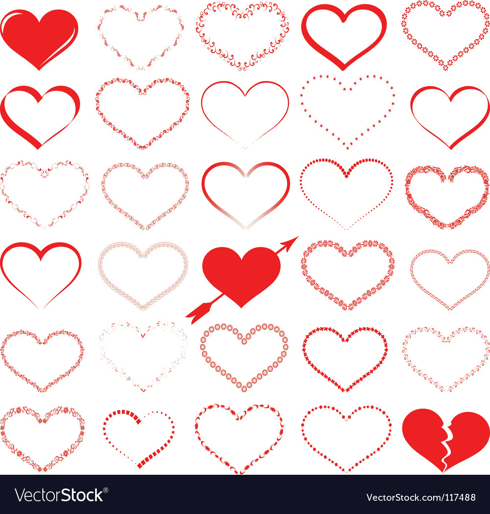 Heart Design Elements Royalty Free Vector Image