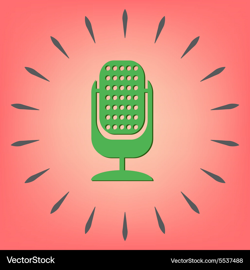 Microphone character singing and the music Vector Image
