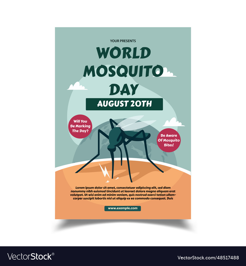 Of world mosquito day flyer Royalty Free Vector Image