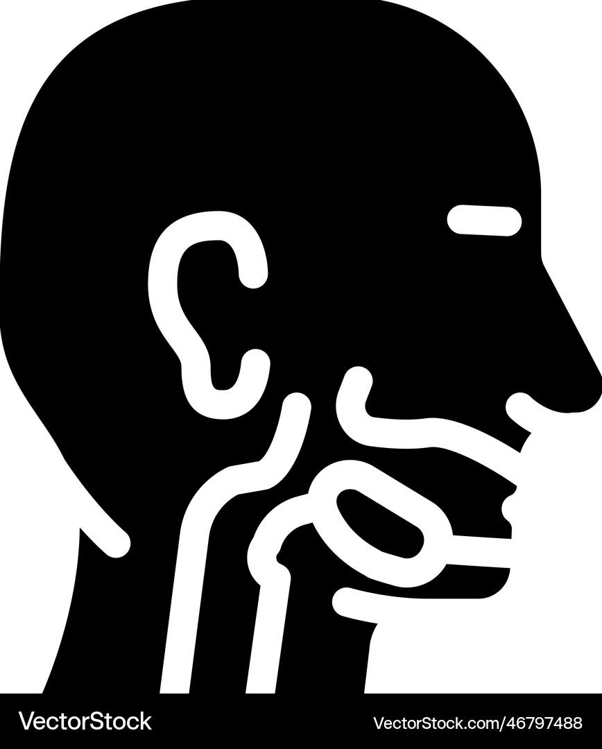 Oral cancer glyph icon Royalty Free Vector Image