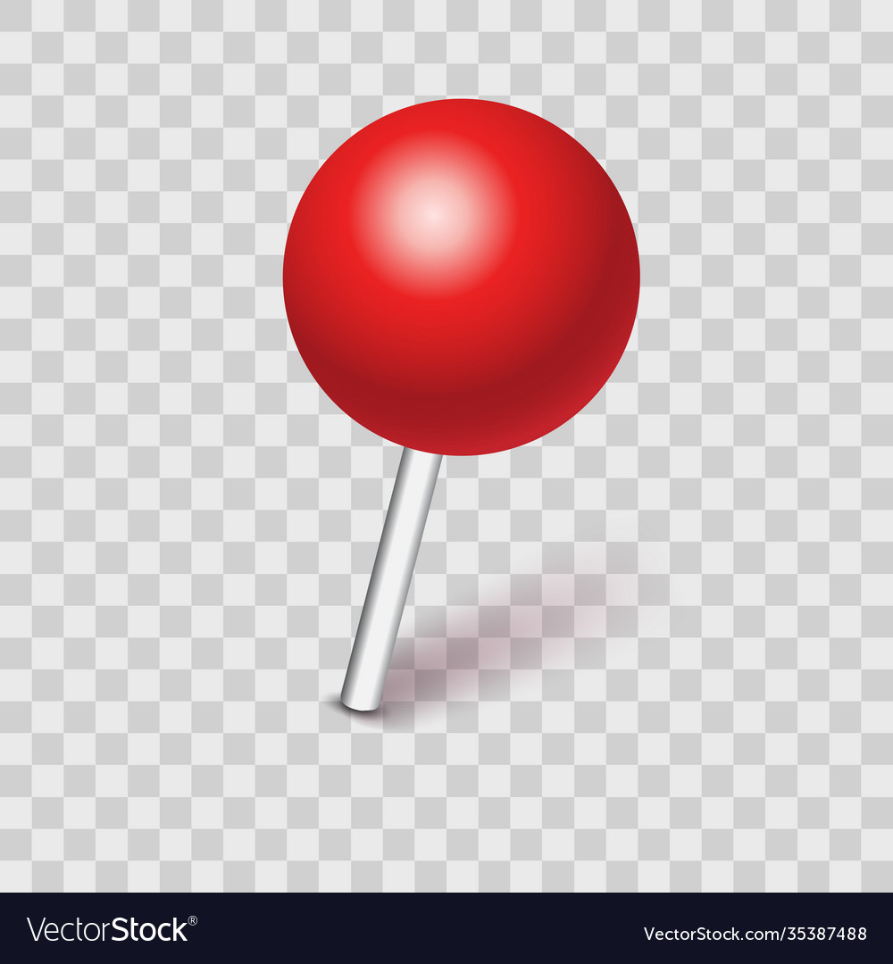 Plastic pushpin pin with shadow isolated Vector Image Plastic pushpin pin with shadow isolated Vector Image