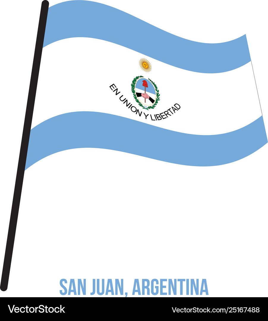 San juan flag waving on white background Vector Image