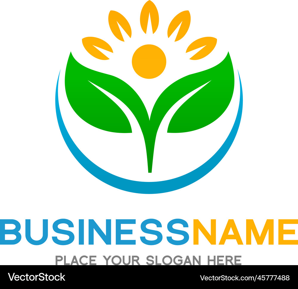 Solar home logo template solar panel and sun Vector Image