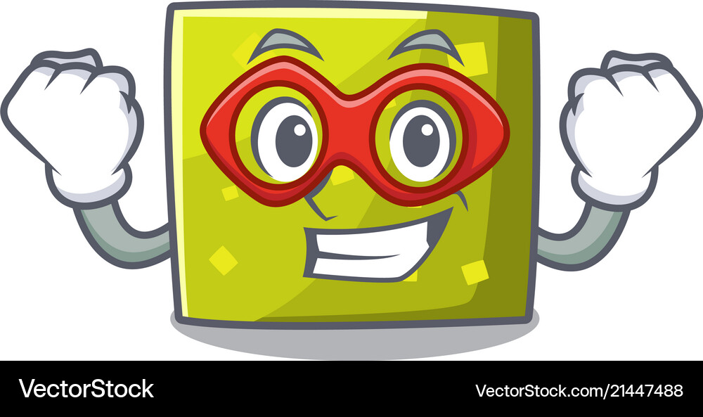 Super hero square character cartoon style Vector Image