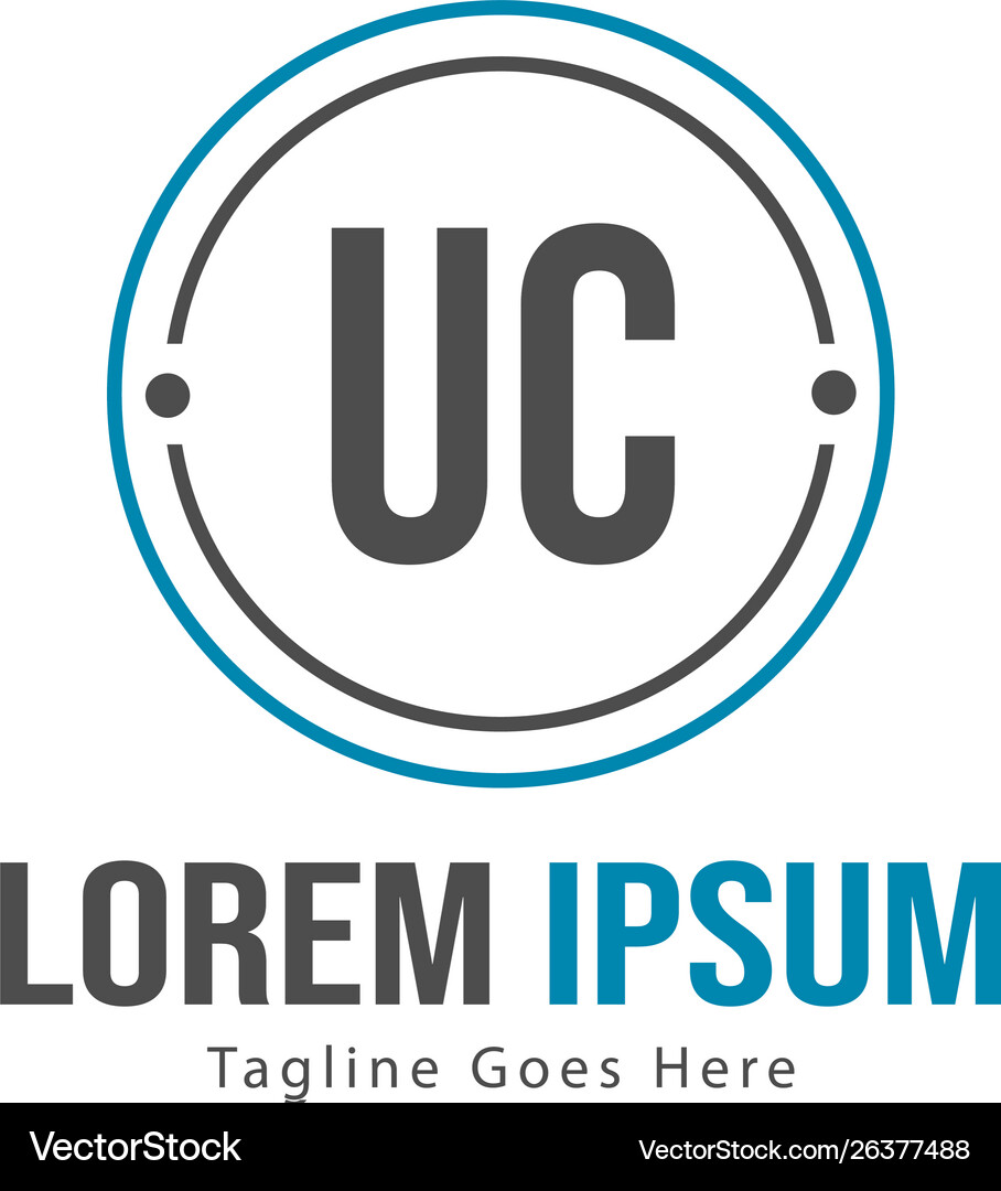 Uc letter logo design creative modern letters Vector Image