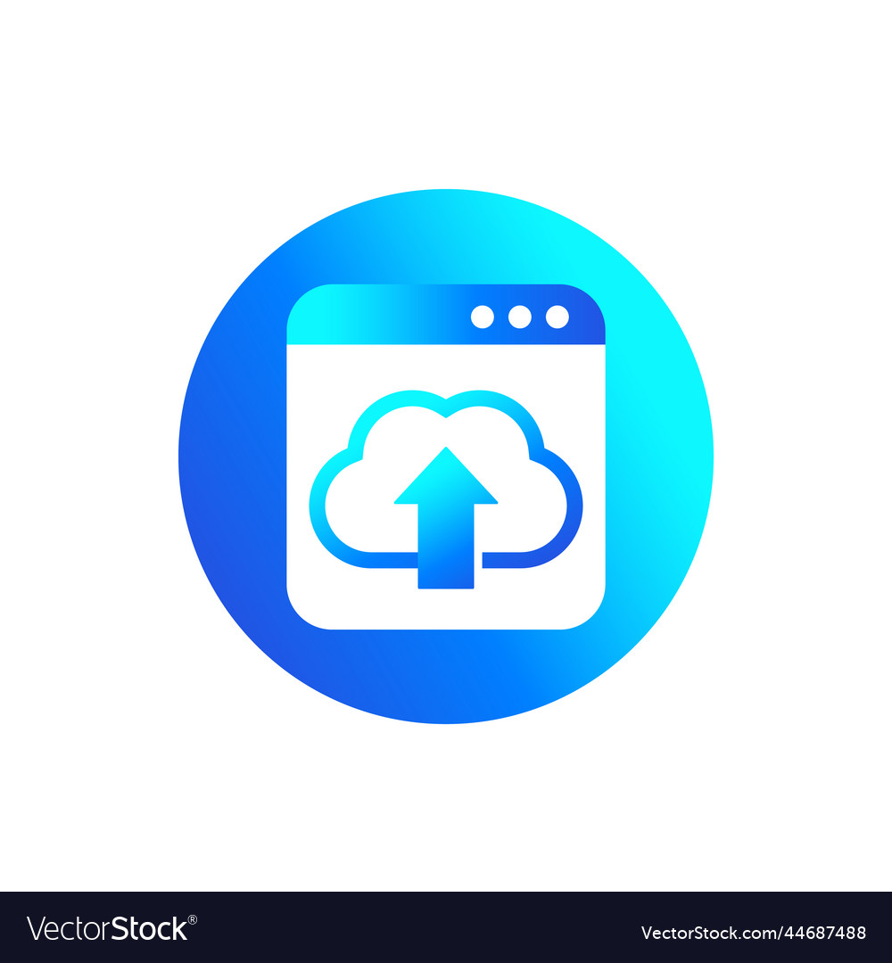 Upload to a cloud icon Royalty Free Vector Image