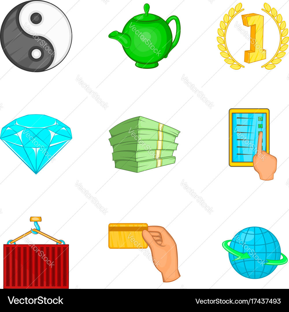 Business condition icon set cartoon style Vector Image