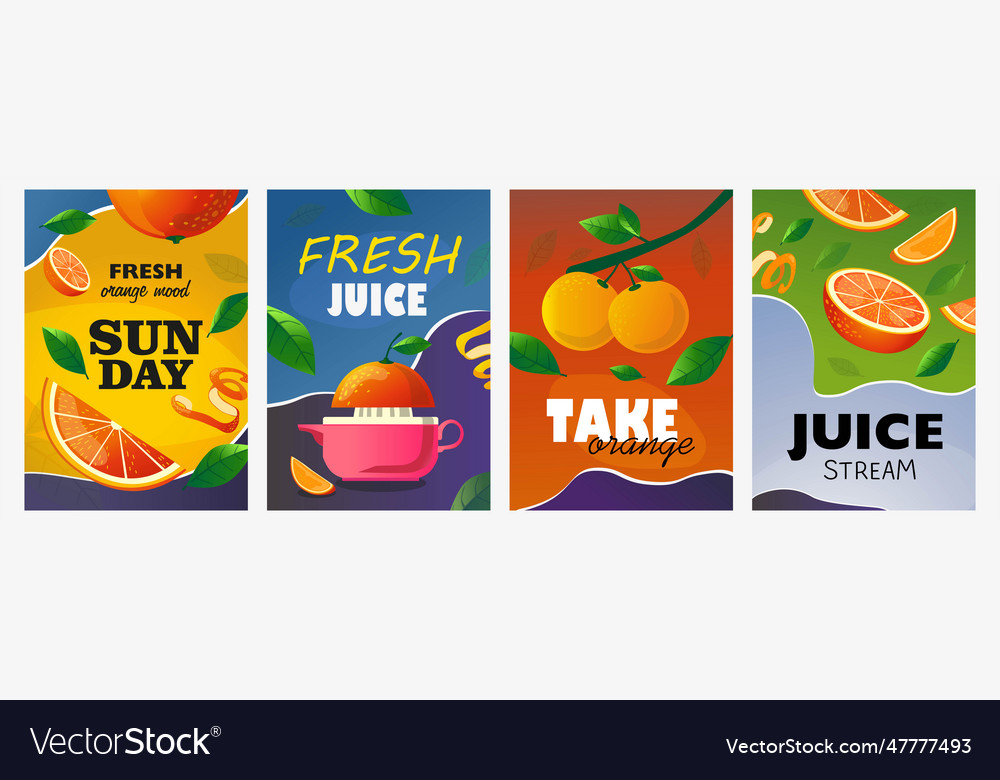 Citrus posters set Royalty Free Vector Image - VectorStock