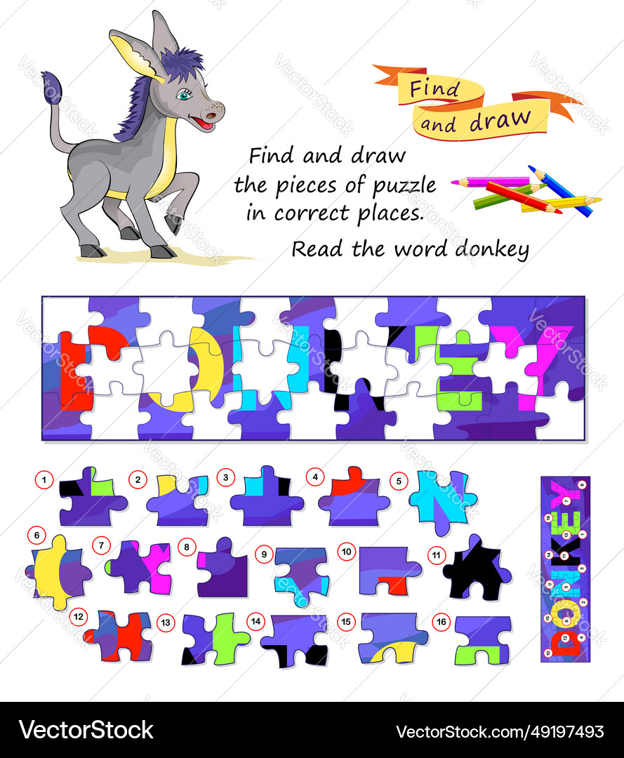 Educational game for children find and draw Vector Image