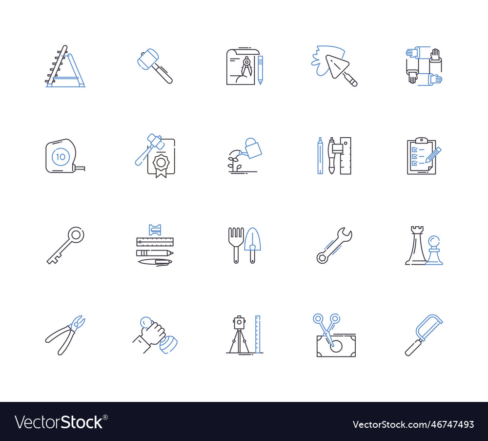 Engineering technologies outline icons collection Vector Image Engineering technologies outline icons collection Vector Image